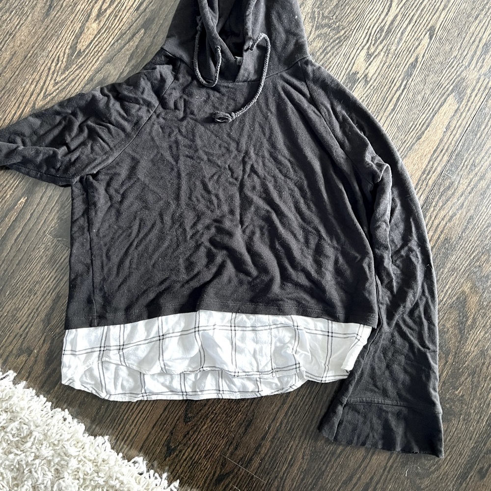 Generation Love Hoodie With Plaid Accents - Gem